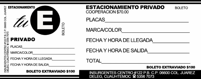 Boleto Estacionamiento | PDF