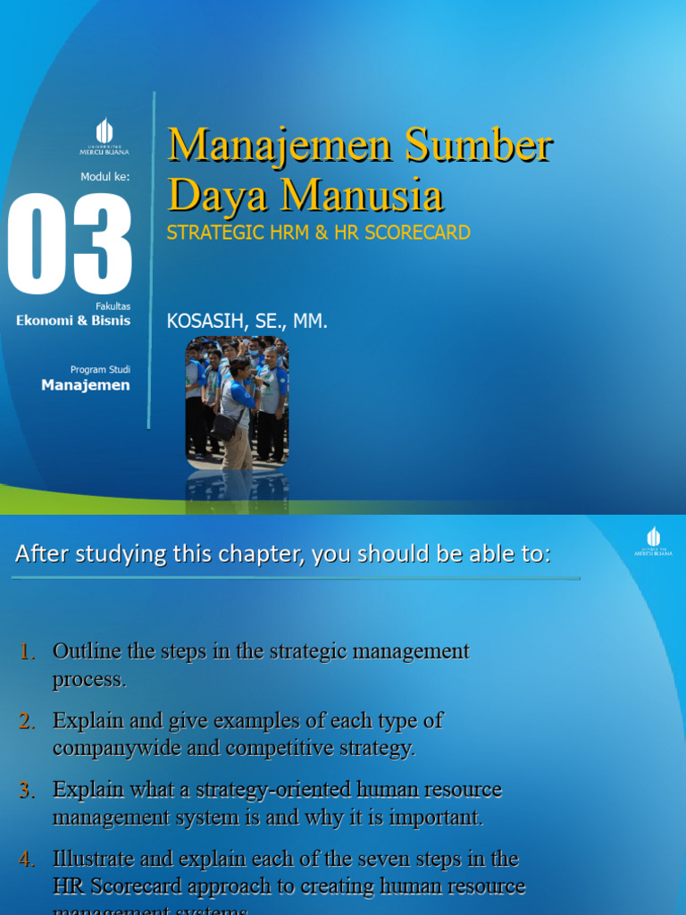MSDM 03 Strategic HRM & HR Scorecard | PDF | Human Resource Management | Strategic Management