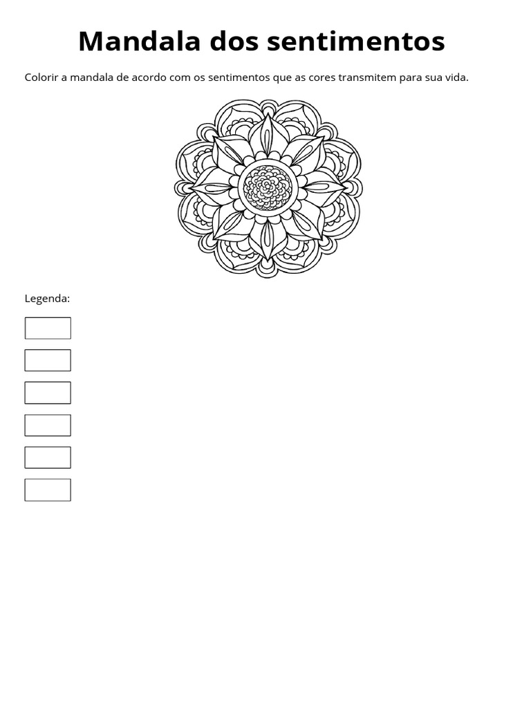 Mandala dos Sentimentos para Colorir | PDF