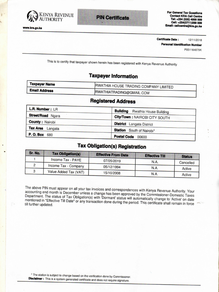 Pin Cert Rwathia | PDF