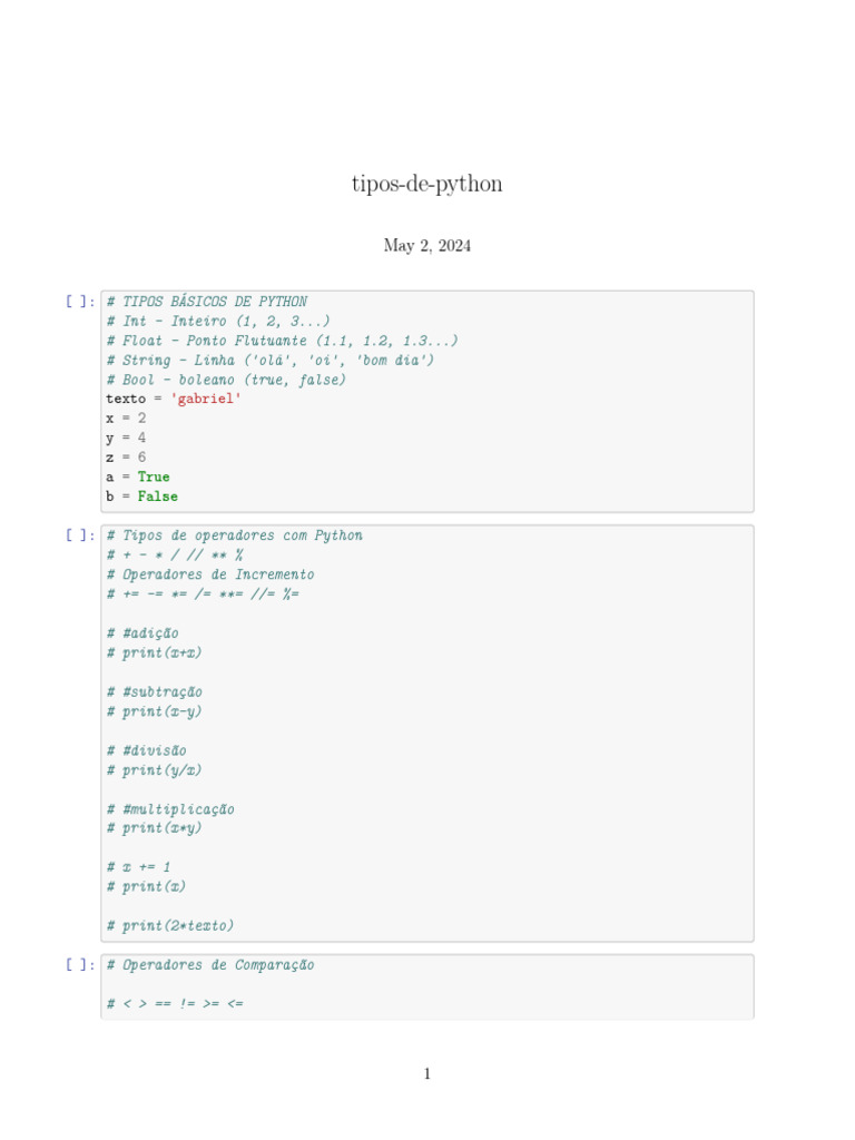 Tipos de Python | PDF | Python (linguagem de programação) | Programação ... Tipos de Python | PDF | Python (linguagem de programação) | Programação ...