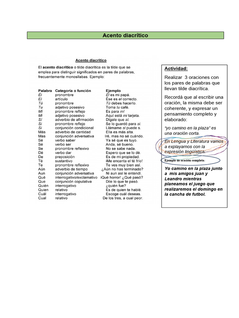 Acento Diacrítico-Gramática | PDF