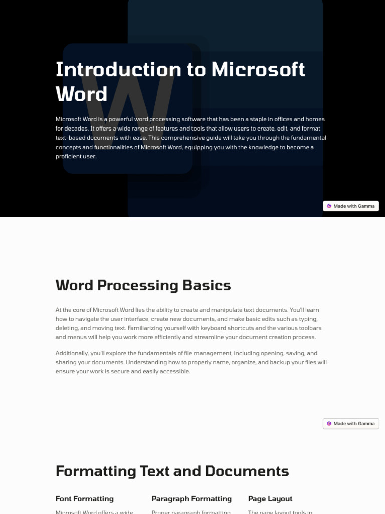 Introduction To Microsoft Word | PDF | Microsoft Word | Page Layout