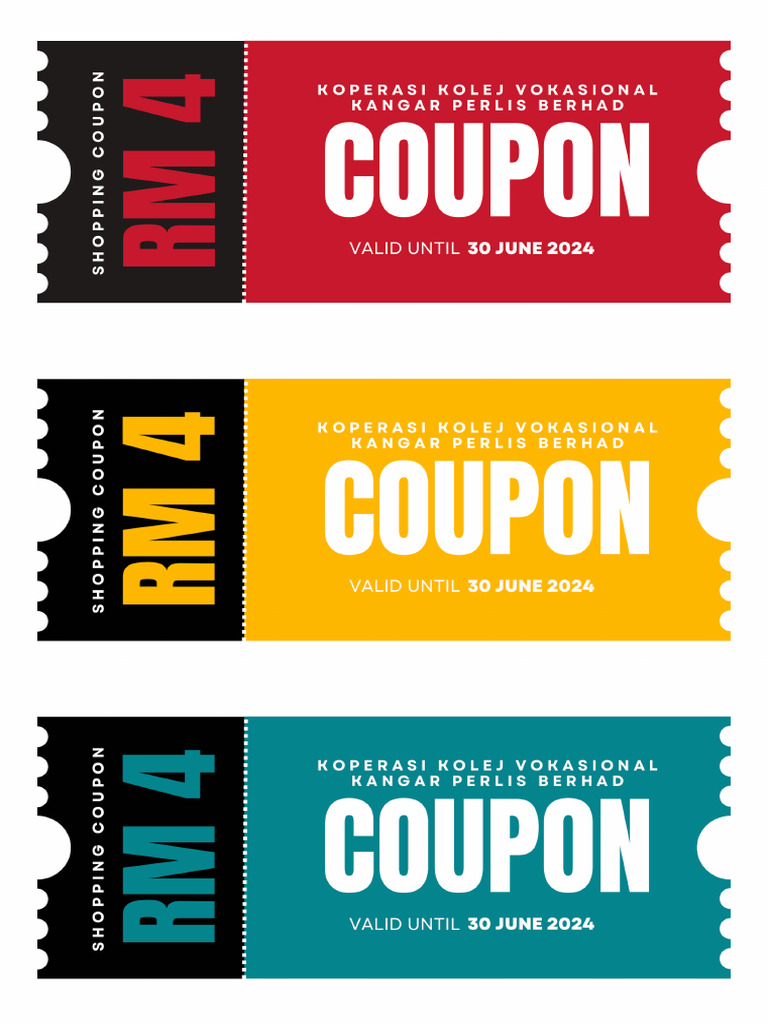 Red Yellow Minimalist Shopping Coupon | PDF