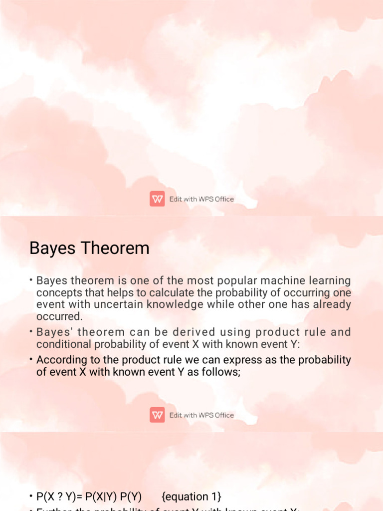 Bayes Theorem | PDF | Statistical Classification | Applied Mathematics Bayes Theorem | PDF | Statistical Classification | Applied Mathematics