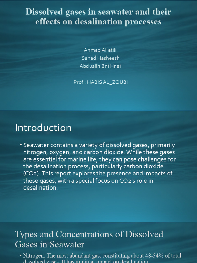 Dissolved Gases in Seawater and Their Effects On | PDF | Desalination ...