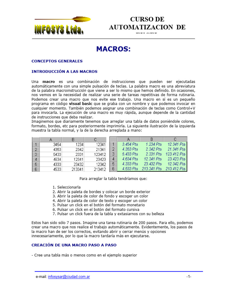 Curso MACROS | PDF | Macro (informática) | Hoja de cálculo
