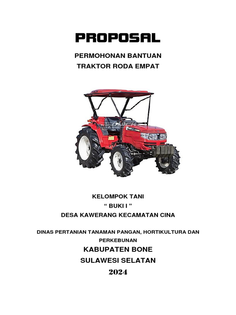 Proposal Bantuan Traktor Roda Empat | PDF