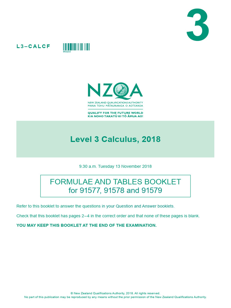 Level 3 Calculus Formula Sheet 2024 | PDF | Geometry | Euclidean Geometry