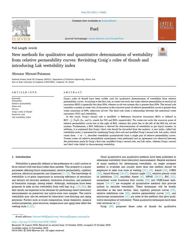 New Wettability Determination Methods | PDF | Wetting | Permeability ...