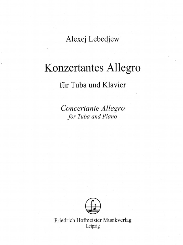 Lebedev Concerto Allegro Piano | PDF