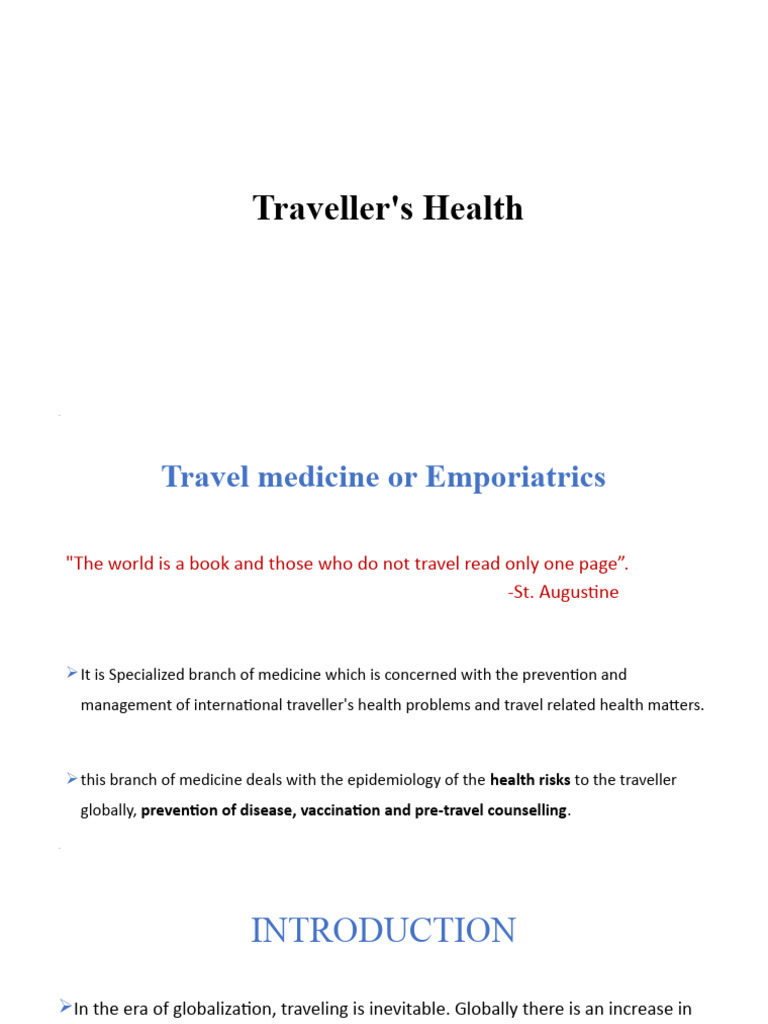 Travel Health Guide for Global Tourists | PDF | Malaria | Hygiene
