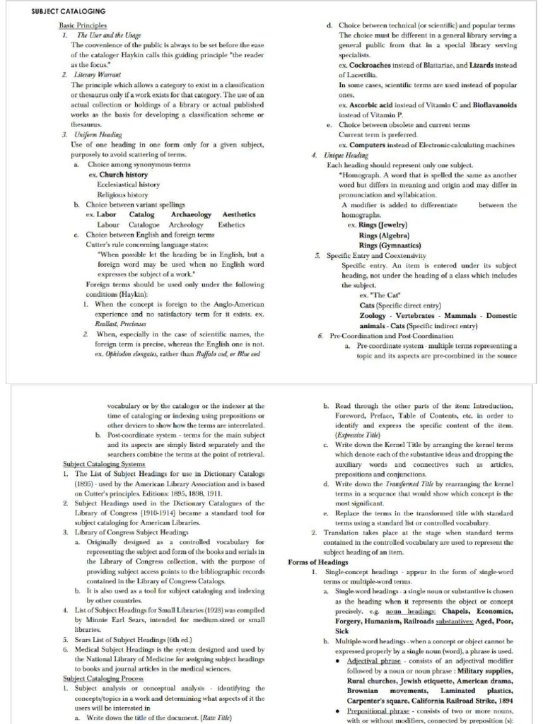 Subject Cataloging | PDF