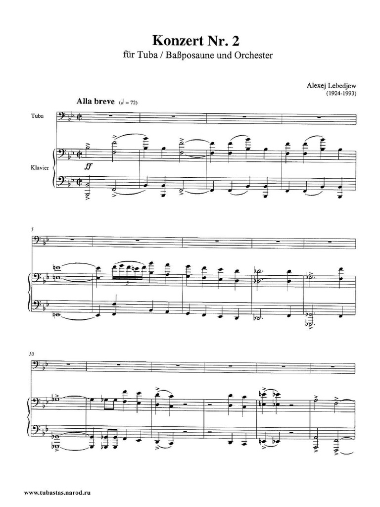Lebedev Concerto No2 Piano Part | PDF