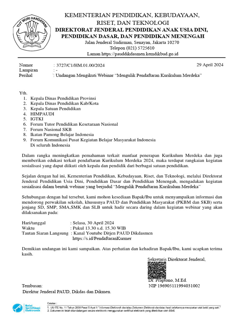 Undangan Mengikuti Webinar Mengulik Pendaftaran Kurikulum Merdeka ... Undangan Mengikuti Webinar Mengulik Pendaftaran Kurikulum Merdeka ...