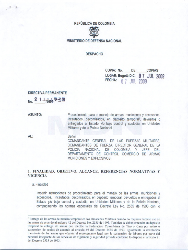 Directiva Ministerial Nro 021 1 Pdf