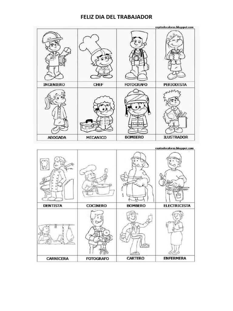 Ficha Dia Del Trabajador | PDF