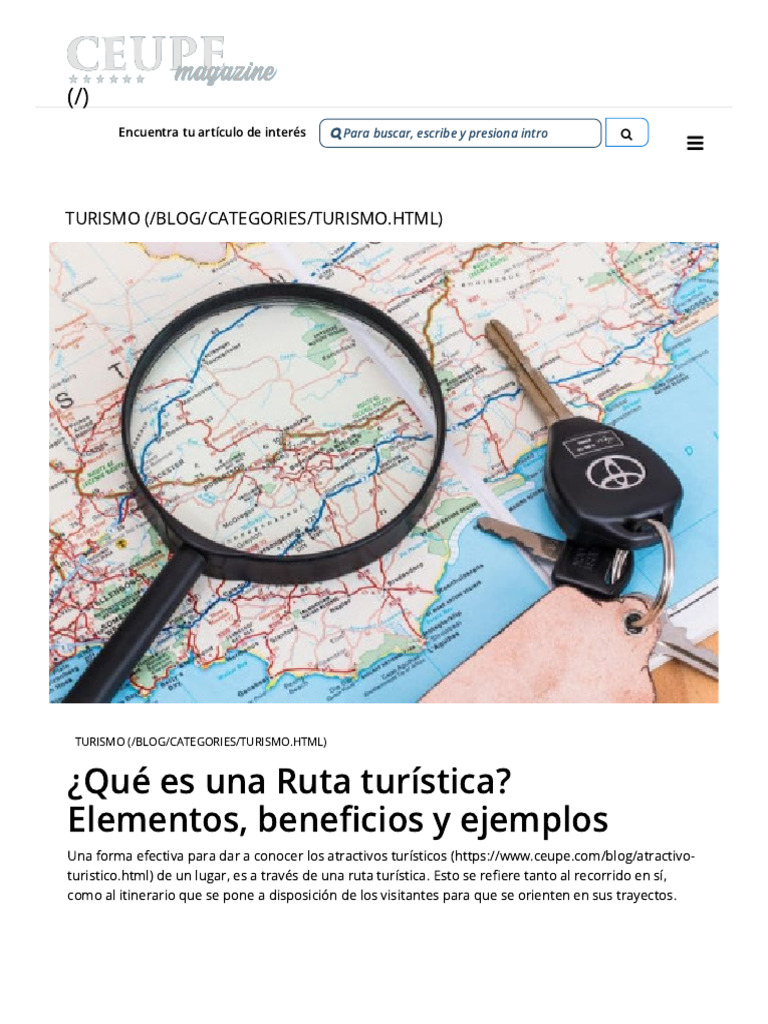 ¿Qué Es Una Ruta Turística - Elementos, Beneficios y Ejemplos | PDF ...