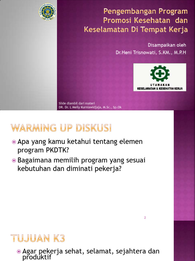 03 - Pengembangan Program Promosi Kesehatan Di Tempat Kerja - New-1 | PDF