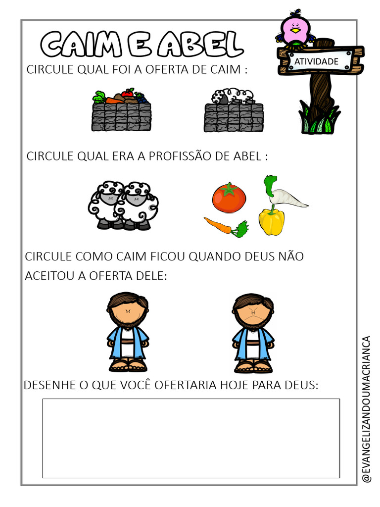 Atividade Caim e Abel 1 | PDF