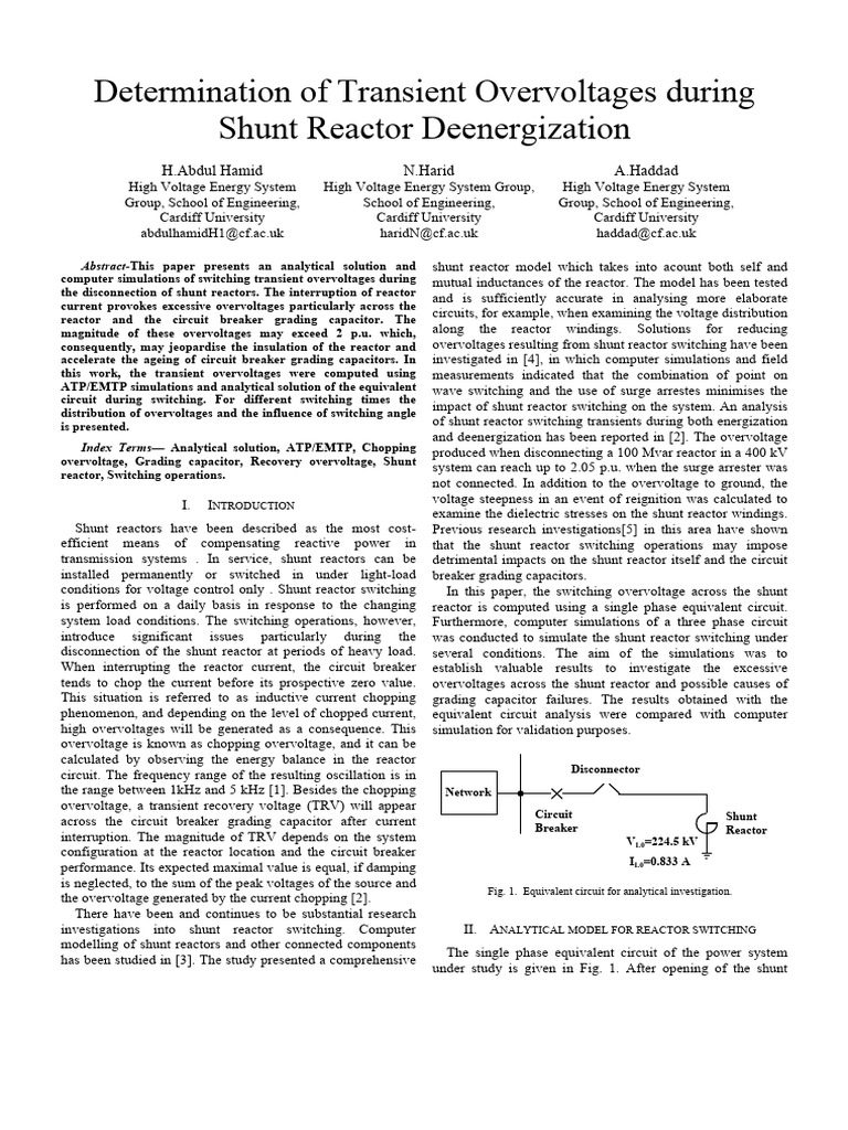 Determination of Transient Overvoltages | PDF | Inductor | Electrical Network
