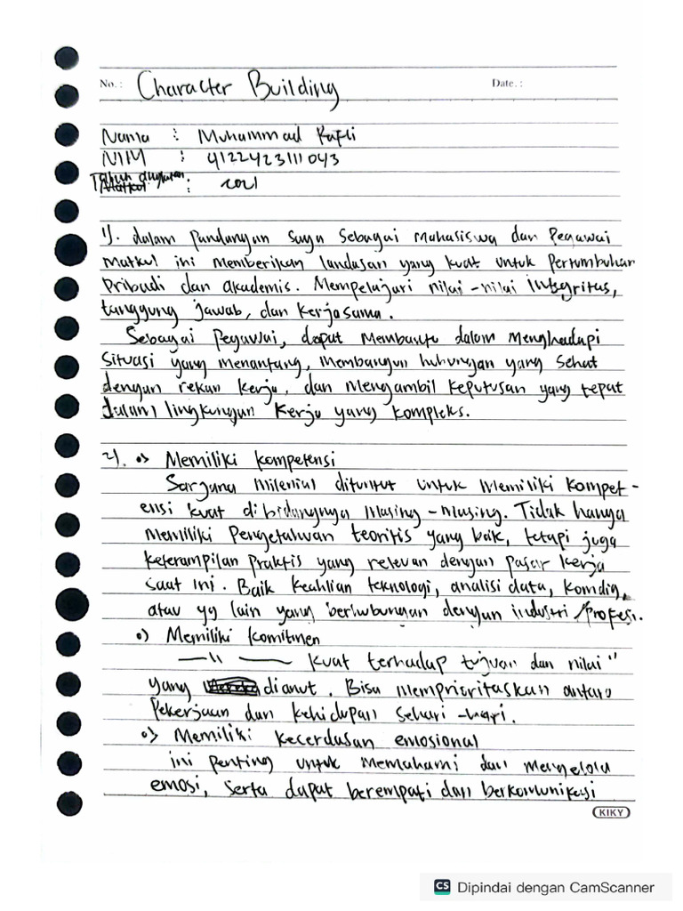 Muhammad Rafli - 4122423111043 - UAS Character Building | PDF