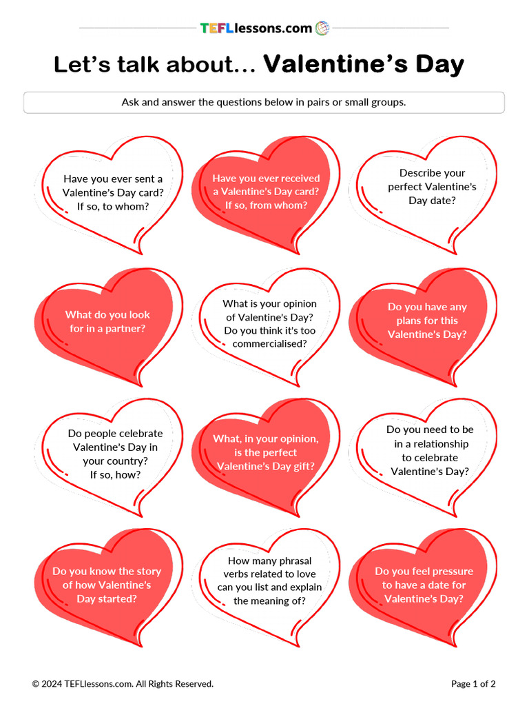 Valentine’s Day Discussion Questions | PDF