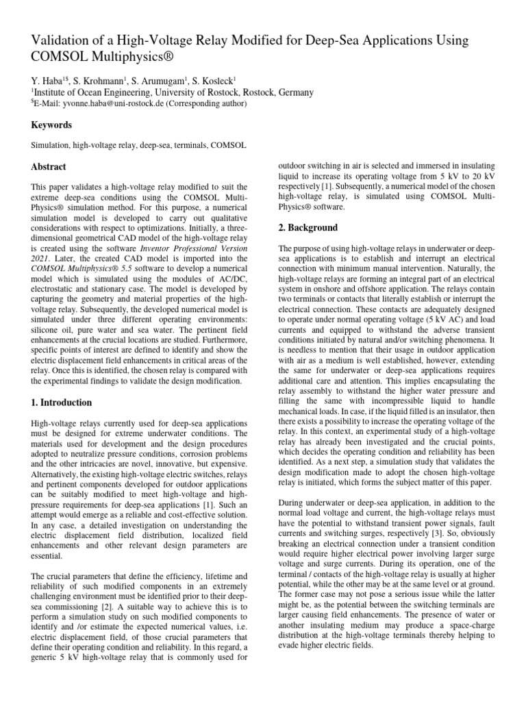 Manuscript - Final - Validation of A High-Voltage Relay Modified For ... Manuscript - Final - Validation of A High-Voltage Relay Modified For ...