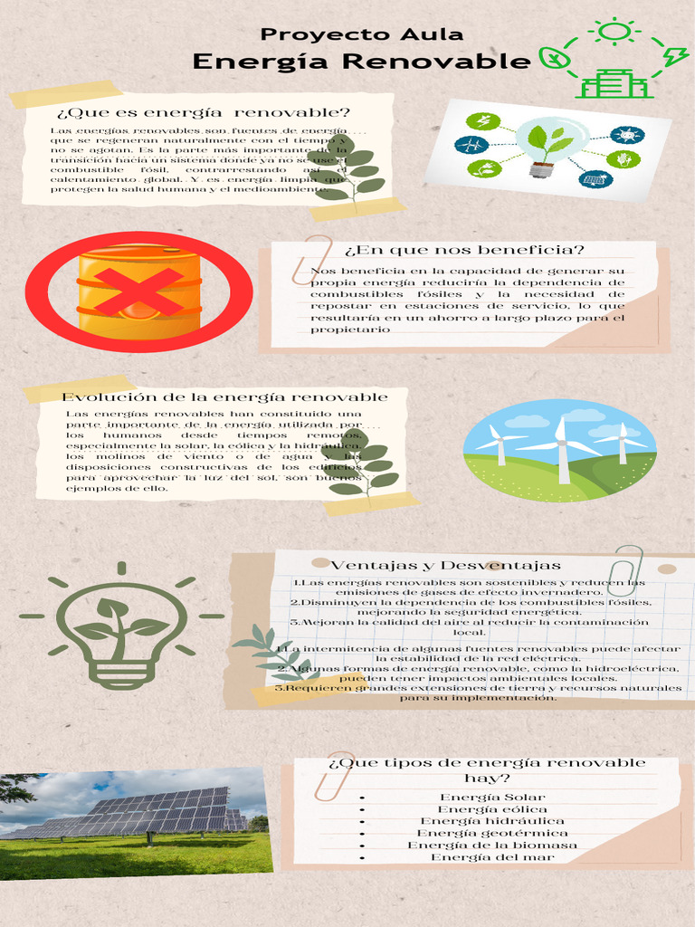Ventajas y Desventajas de Energías Renovables | PDF | Energía renovable ...