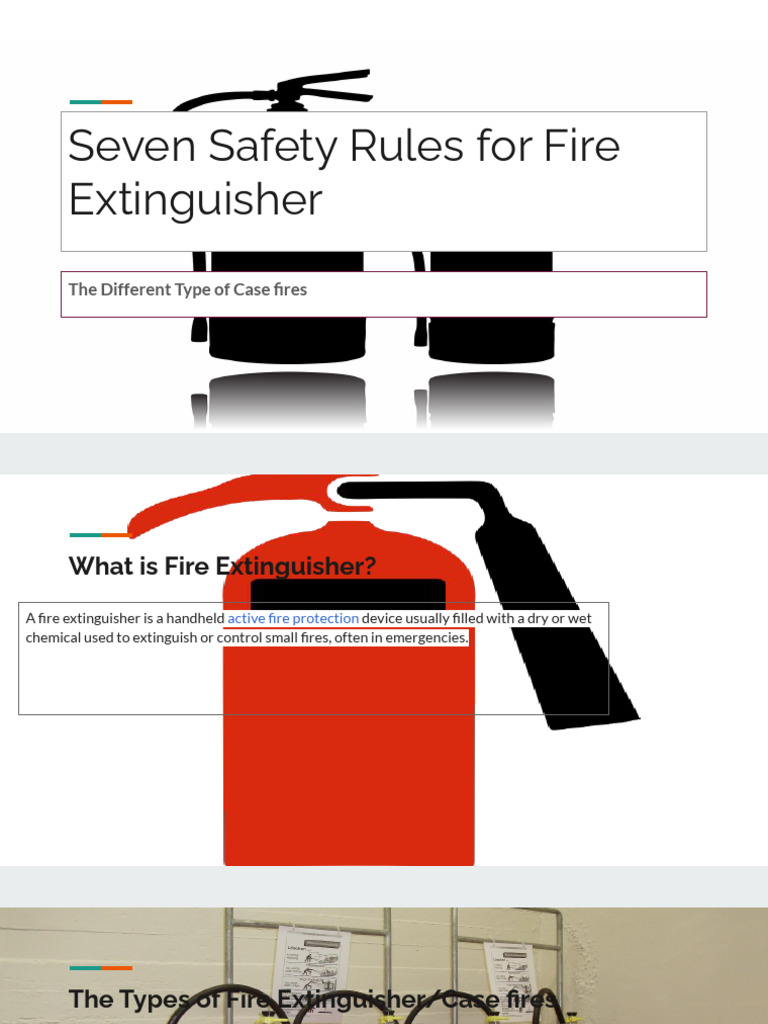 Safety Rules For Fire Extinguisher | PDF | Fires | Chemical Substances