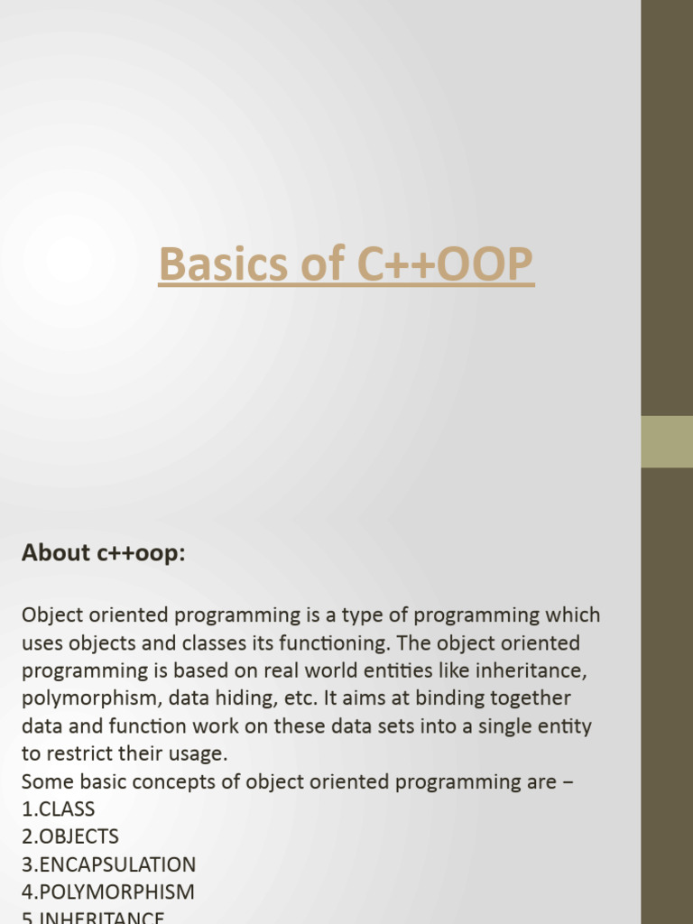 Basics of C | Download Free PDF | Object Oriented Programming | Class (Computer Programming)