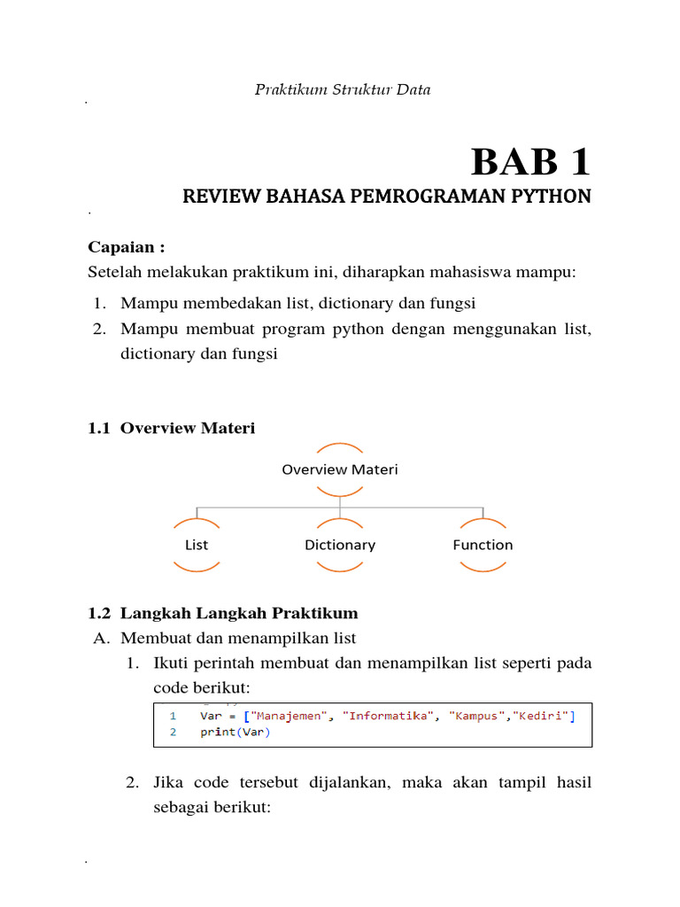 Bab 1 Review Bahasa Pemrograman Python Pdf 