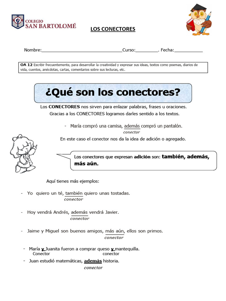 5 Basico Lenguaje Guia de Aprendizaje-Conectores | PDF | Alimentos