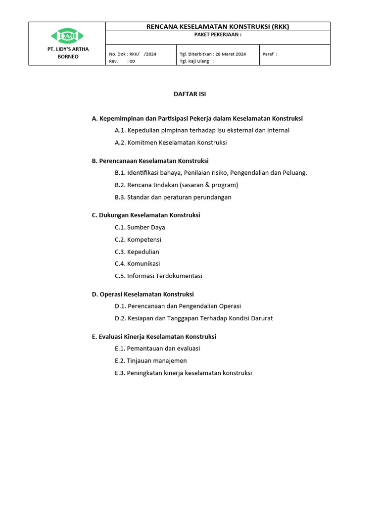 RKK Proyek Banjarbaru LAB | PDF