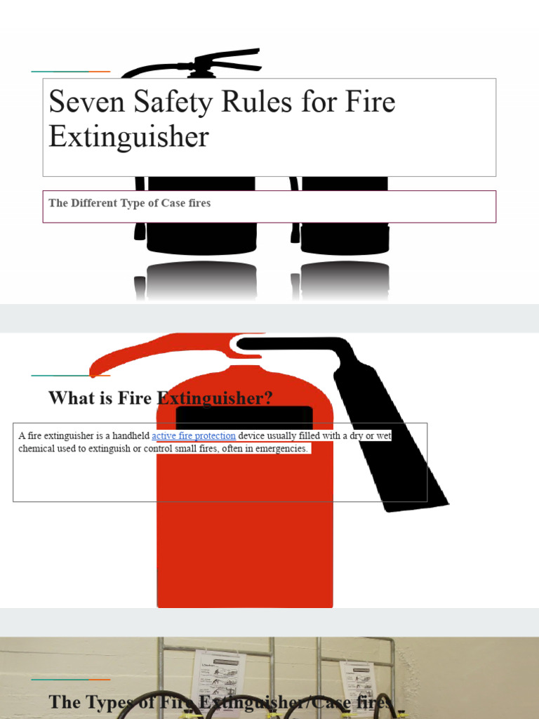 Safety Rules For Fire Extinguisher | PDF | Fires | Materials