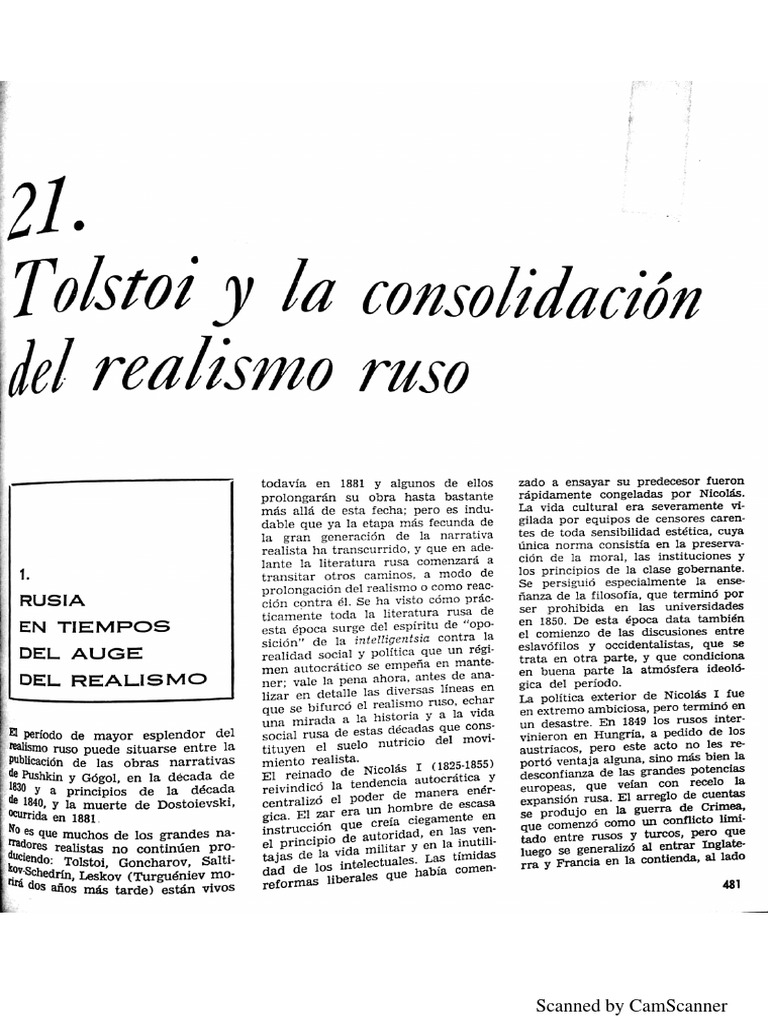 21.tolstoi y La Consolidación Del Realismo Ruso | PDF
