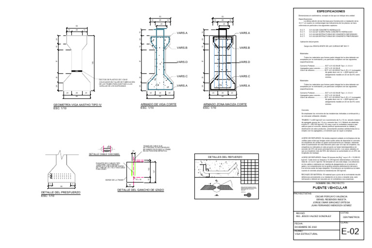 Plano Trabe I Tipo Iv | PDF | Hormigón | Cemento
