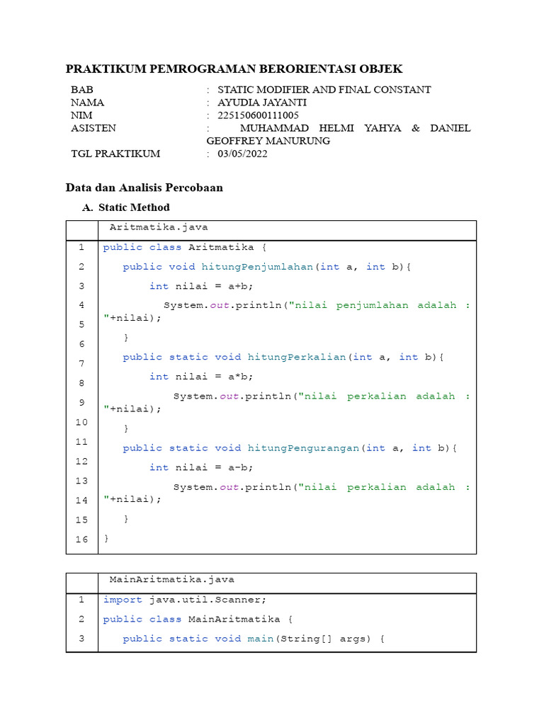 Static Laprak | PDF | Metode & Bahan Ajar