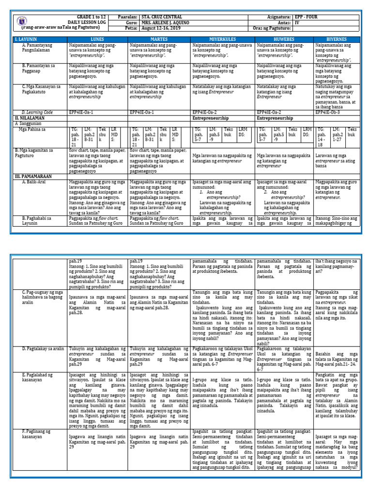 DLL Epp Ict Week 1 6 | PDF