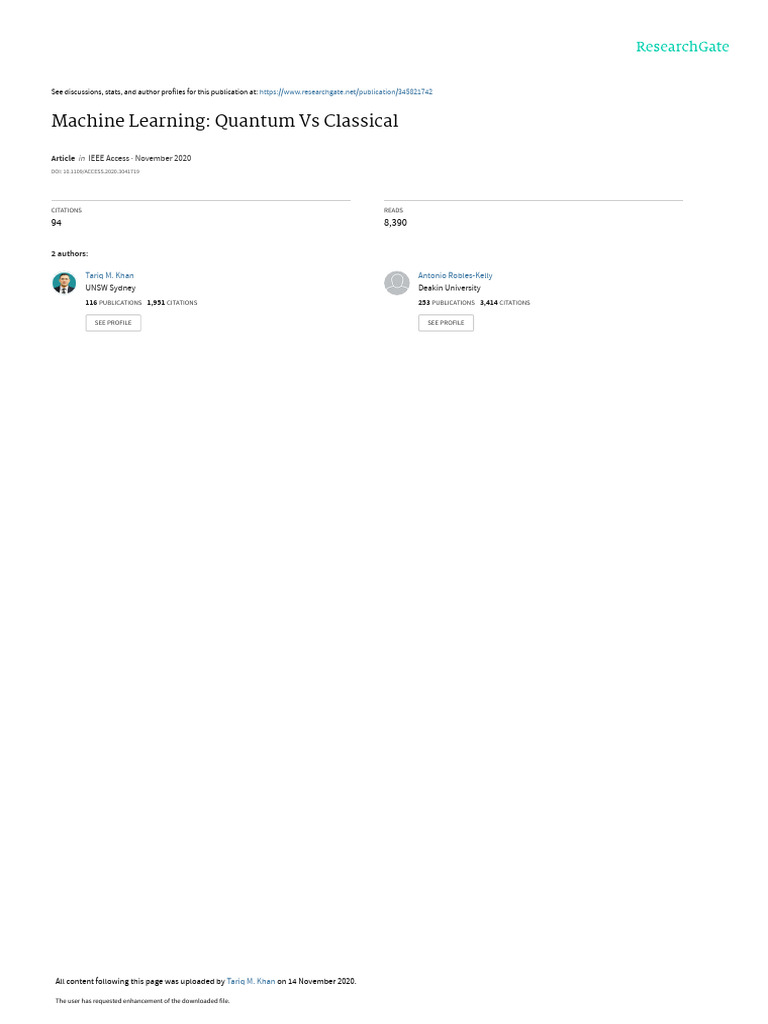 Machine Learning Quantum Vs | PDF | Quantum Computing | Eigenvalues And Eigenvectors