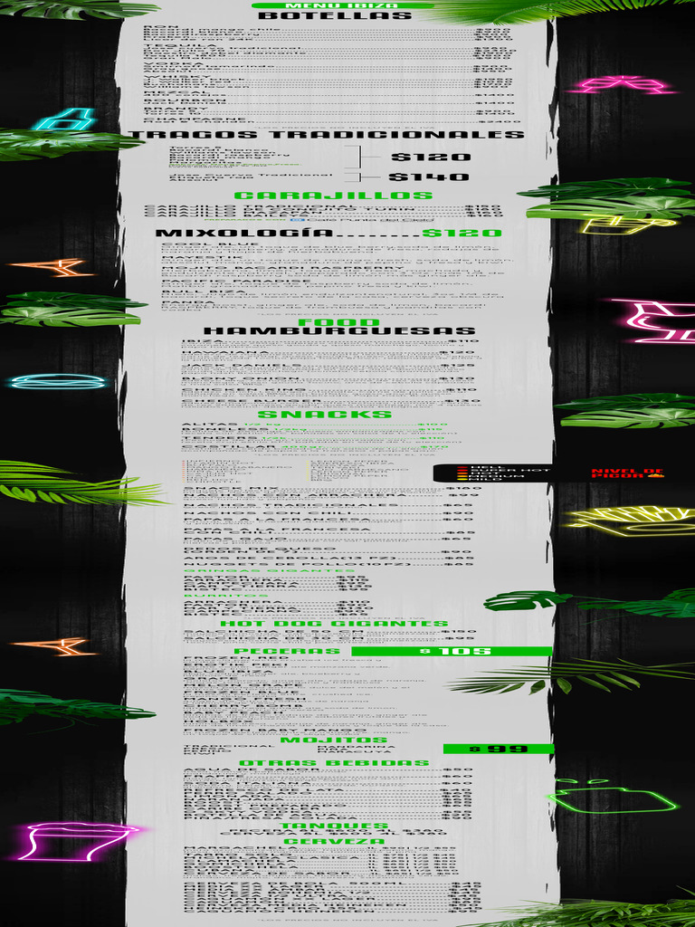 Menu Ibiza Social Club | PDF | Alimentos