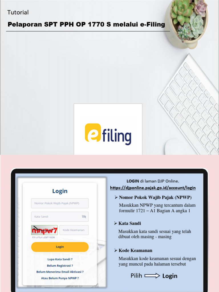 Panduan e-Filing SPT 1770 S | PDF