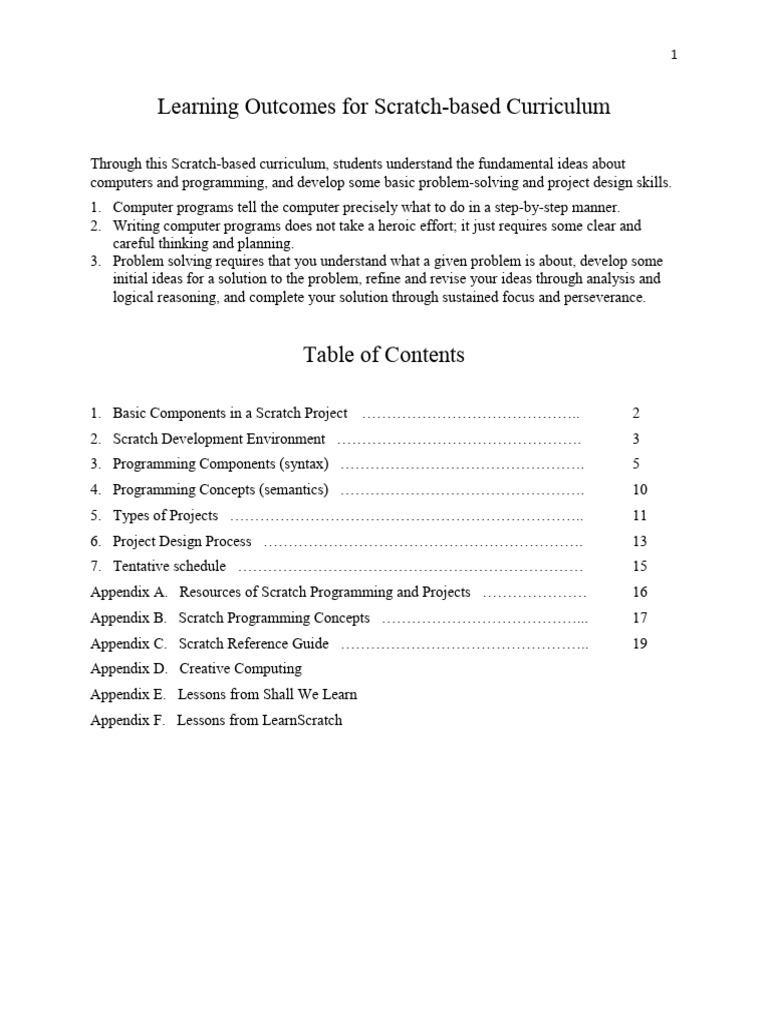 Anon YYYY Learning Outcomes For Scratch-Based Curriculum | PDF | Scratch (Programming Language ...