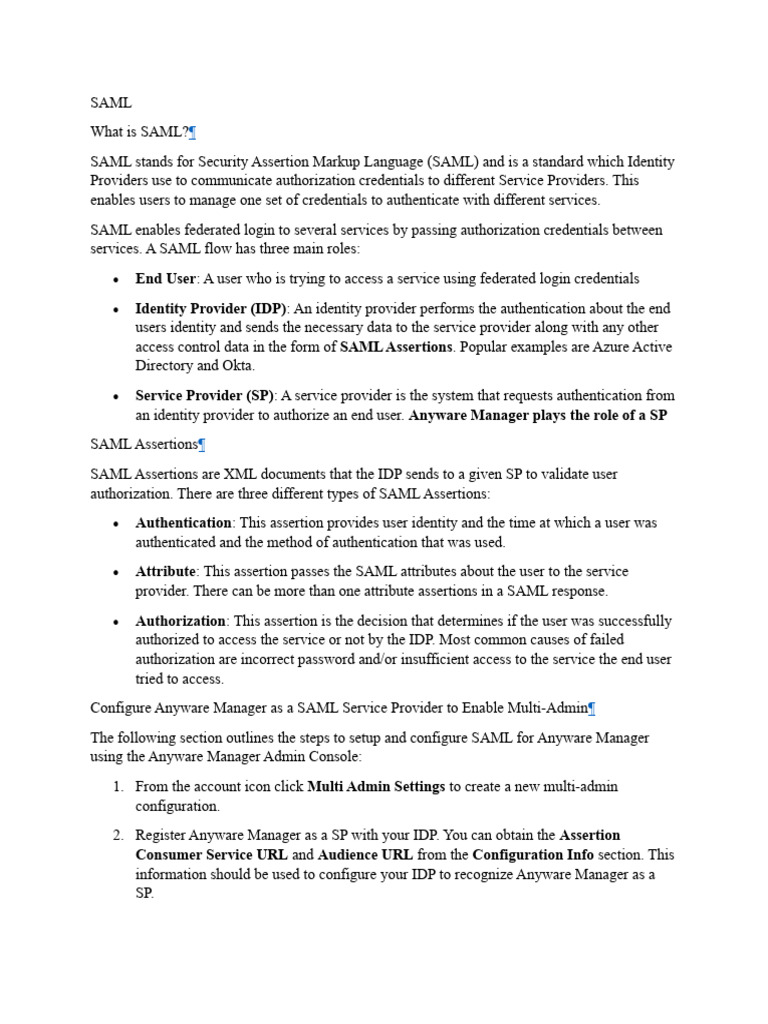 SAML | PDF | Security Technology | Computing