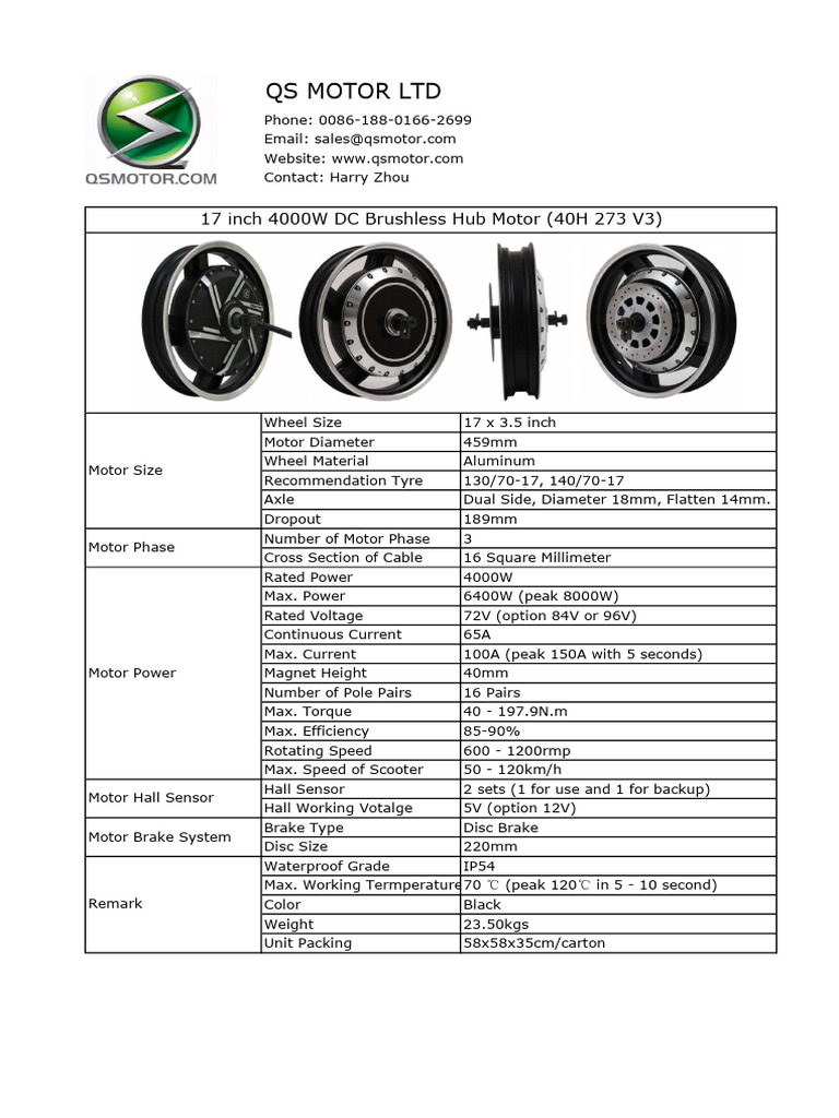 17 Inch 4000W Motor V3 | PDF | Technology & Engineering