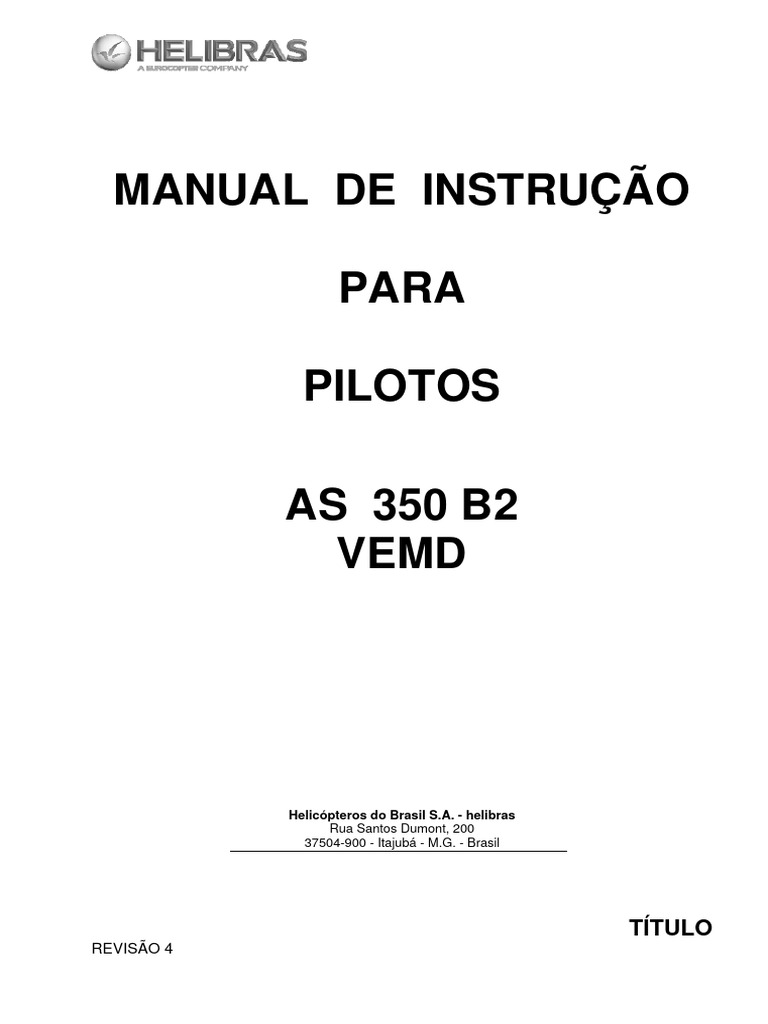 Manual de Instrução Pilotos AS 350 B2 | PDF