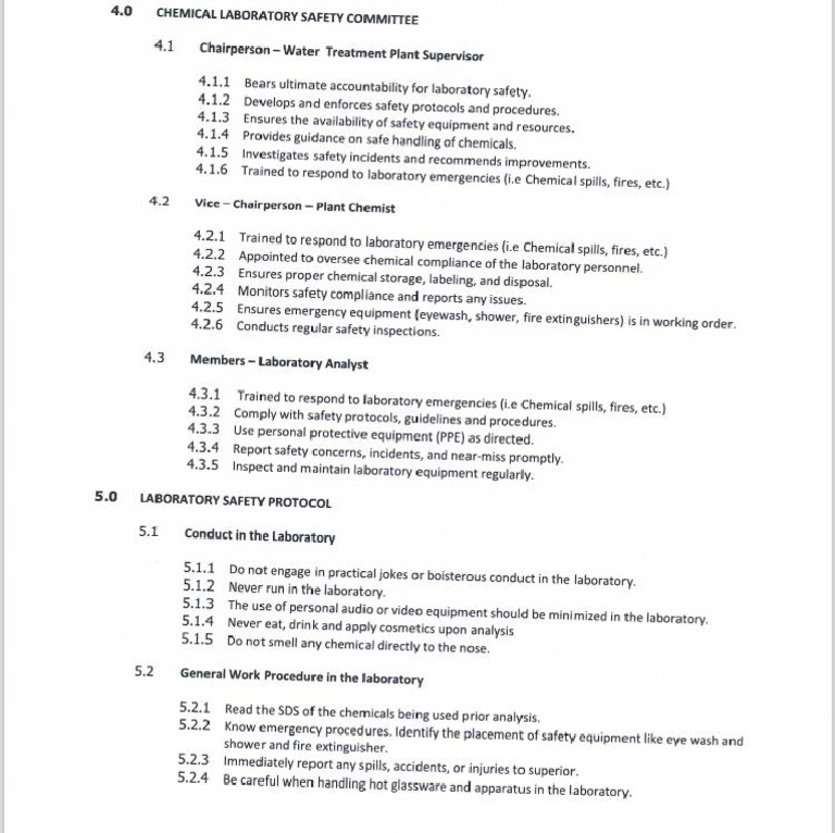Laboratory Chemical Safety Committee | PDF