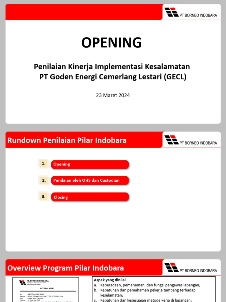PT GECL - Opening Pilar Indobara | PDF