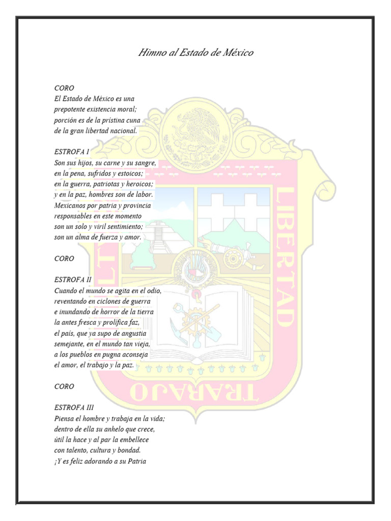 Himno Al Estado de México | PDF
