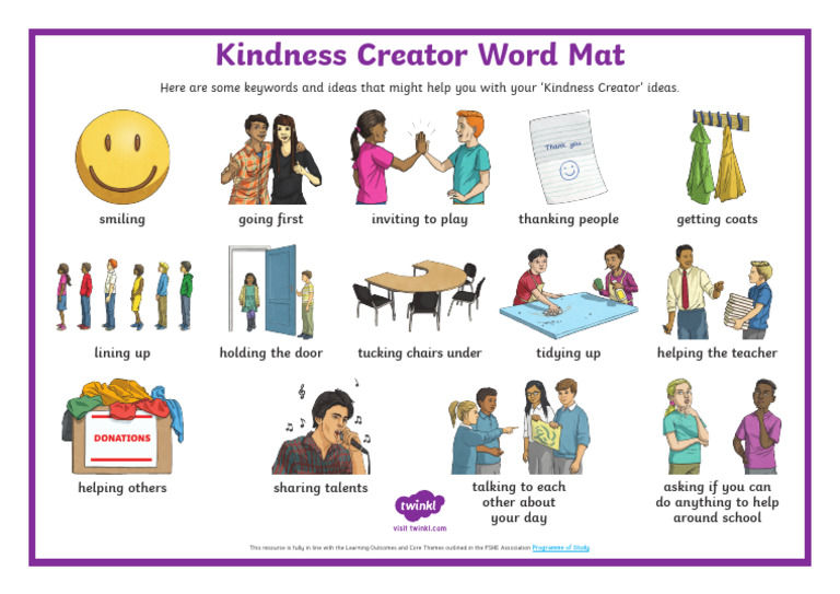Kindness Creator Word Mat | PDF
